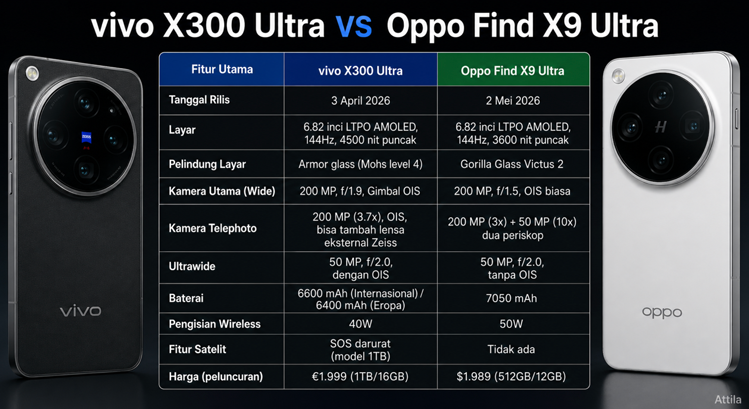 OPPO Find X9 Ultra vs Vivo X300 Ultra 2026: Perbandingan Kamera ...